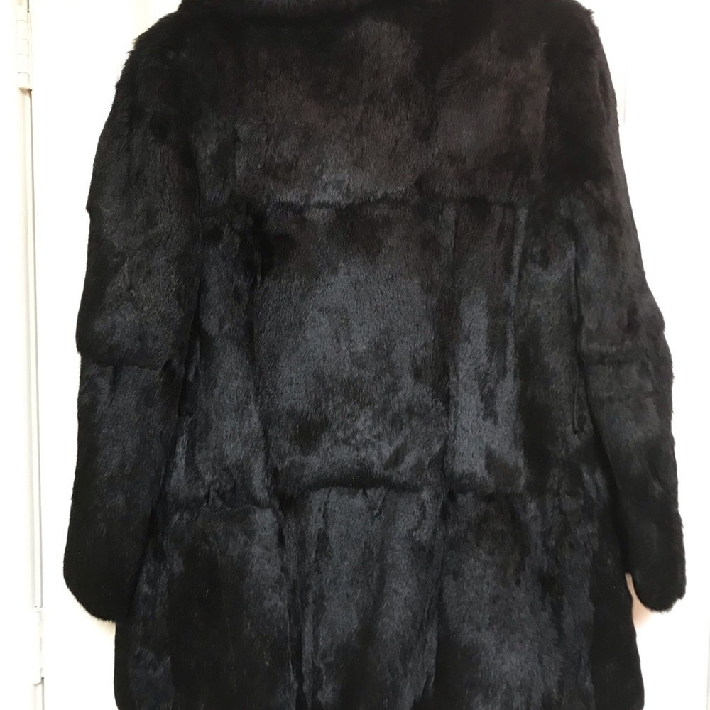 Echt Pelz Rabbit Fur Pea Coat - Gem